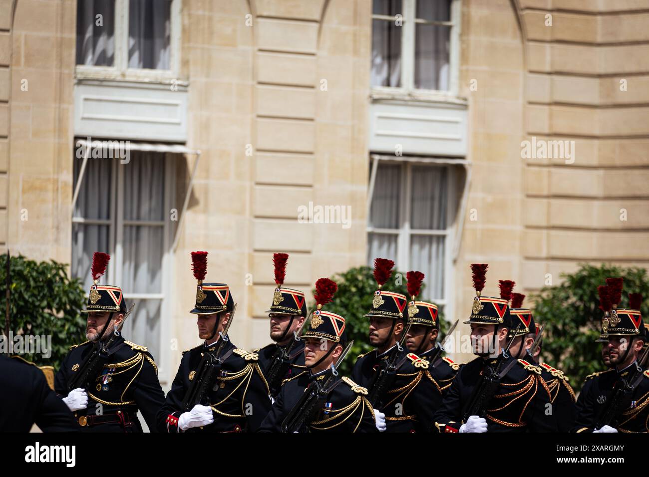 Paris, France. 08th June, 2024. Members of the French Republican Guard ...