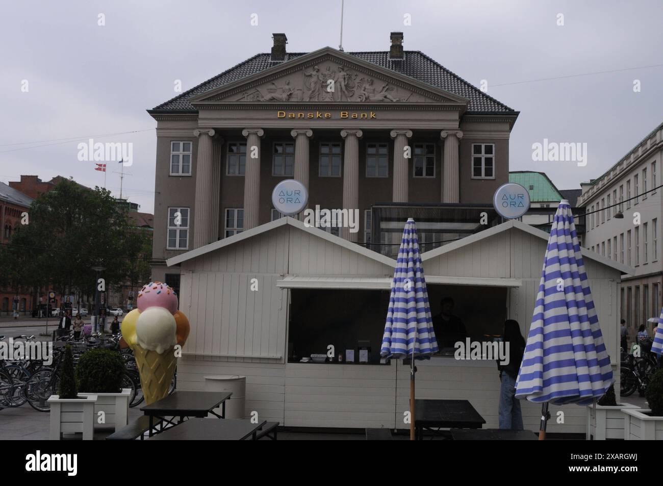 Copenhagen/ Denmark/08 JUNE 2024/Danske bank building at konegsn nytorv in capital. Photo ...