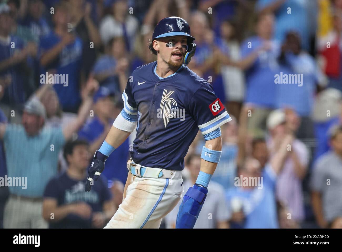 June 7, 2024: Kansas City Royals shortstop Bobby Witt Jr. (7) scores ...
