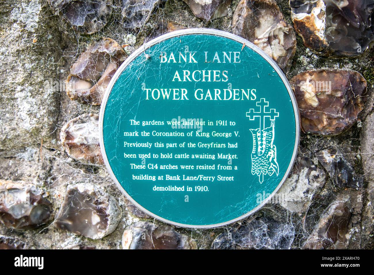 Medieval Bank Lane arches, Tower Gardens, Kings Lynn, Norfolk Stock ...
