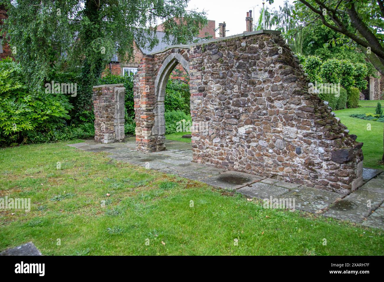 Medieval Bank Lane arches, Tower Gardens, Kings Lynn, Norfolk Stock ...