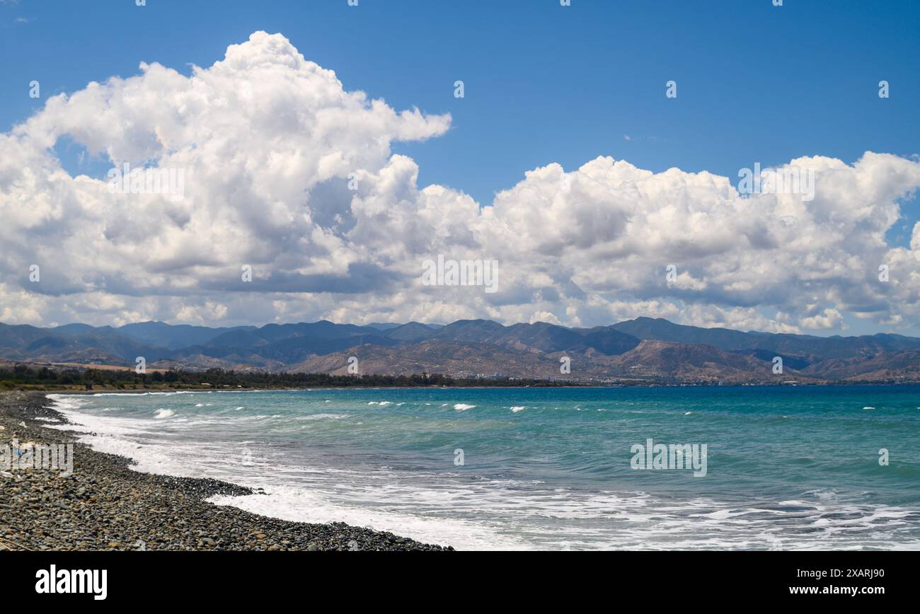 Mediterranean coast view of clouds and mountains 2 Stock Photo - Alamy