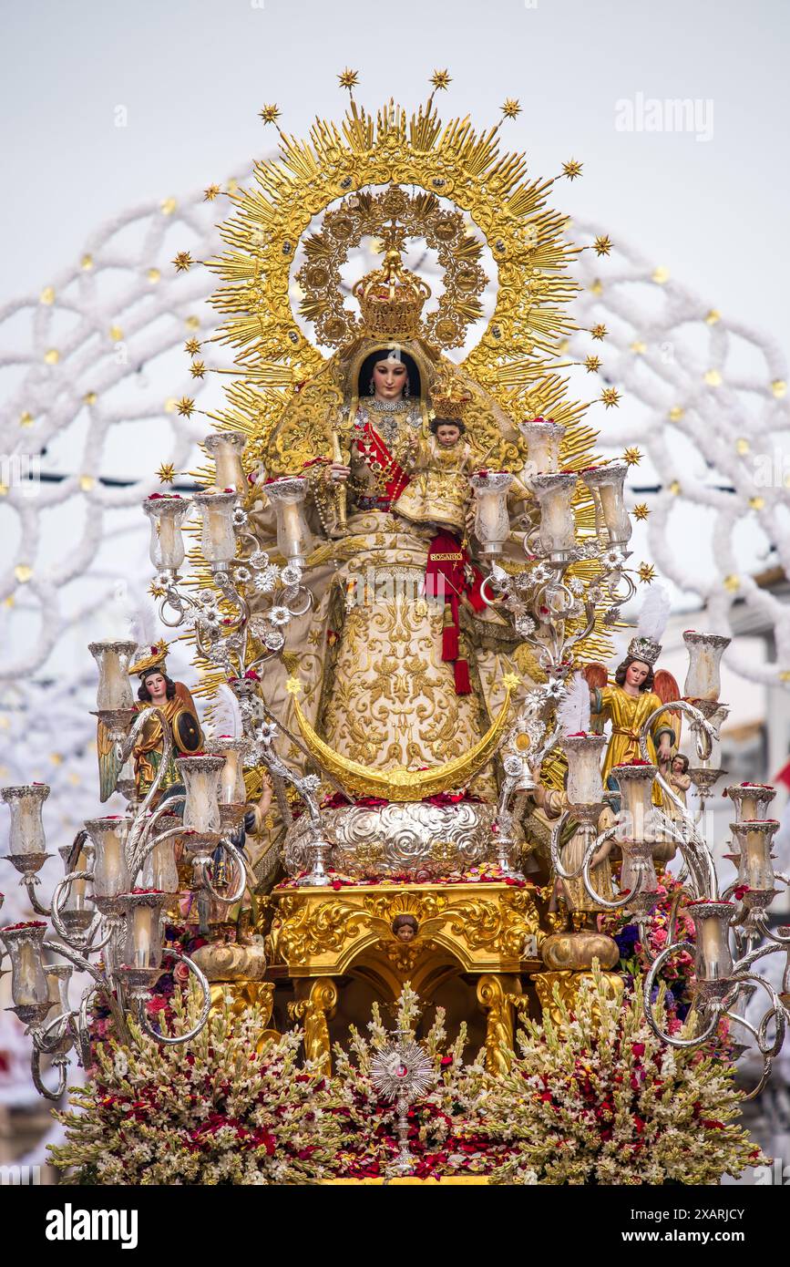 La Virgen del Rosario, an 18th-century statue, during a procession in ...