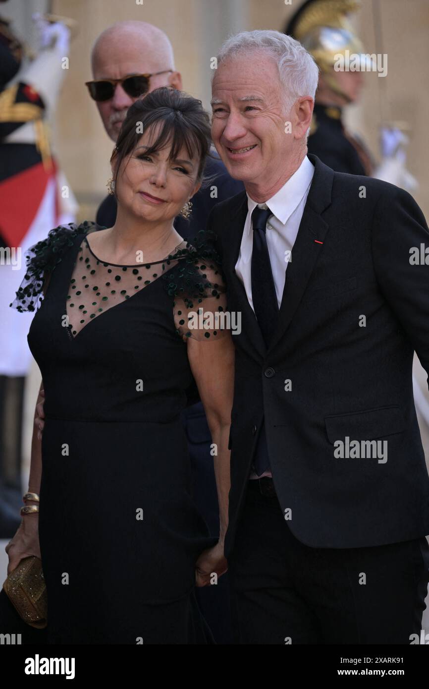 Paris, France. 08th June, 2024. John McEnroe and his wife Patty Smyth ...