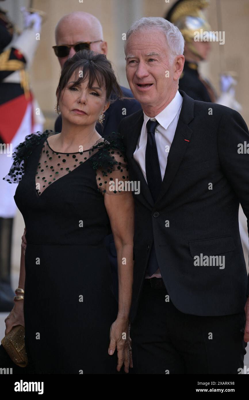 Paris, France. 08th June, 2024. John McEnroe and his wife Patty Smyth ...