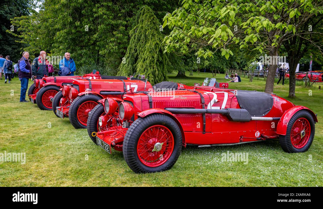 A collection of 3 red 1935 Aston Martin Ulster race cars raced at Le ...