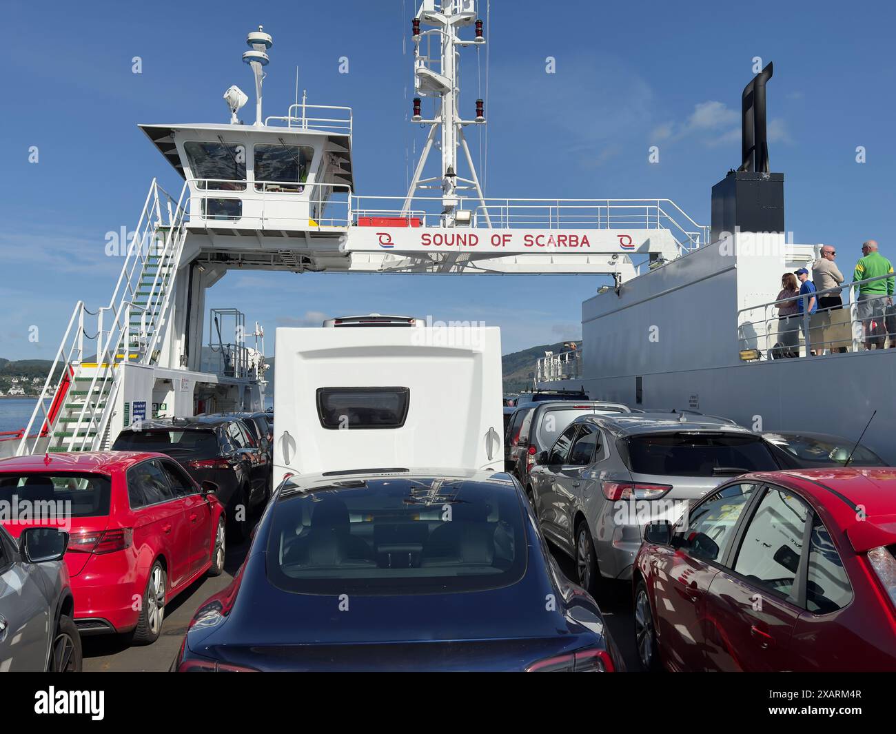 Ferry travelling from Gourock to Dunoon full with car passengers Stock ...