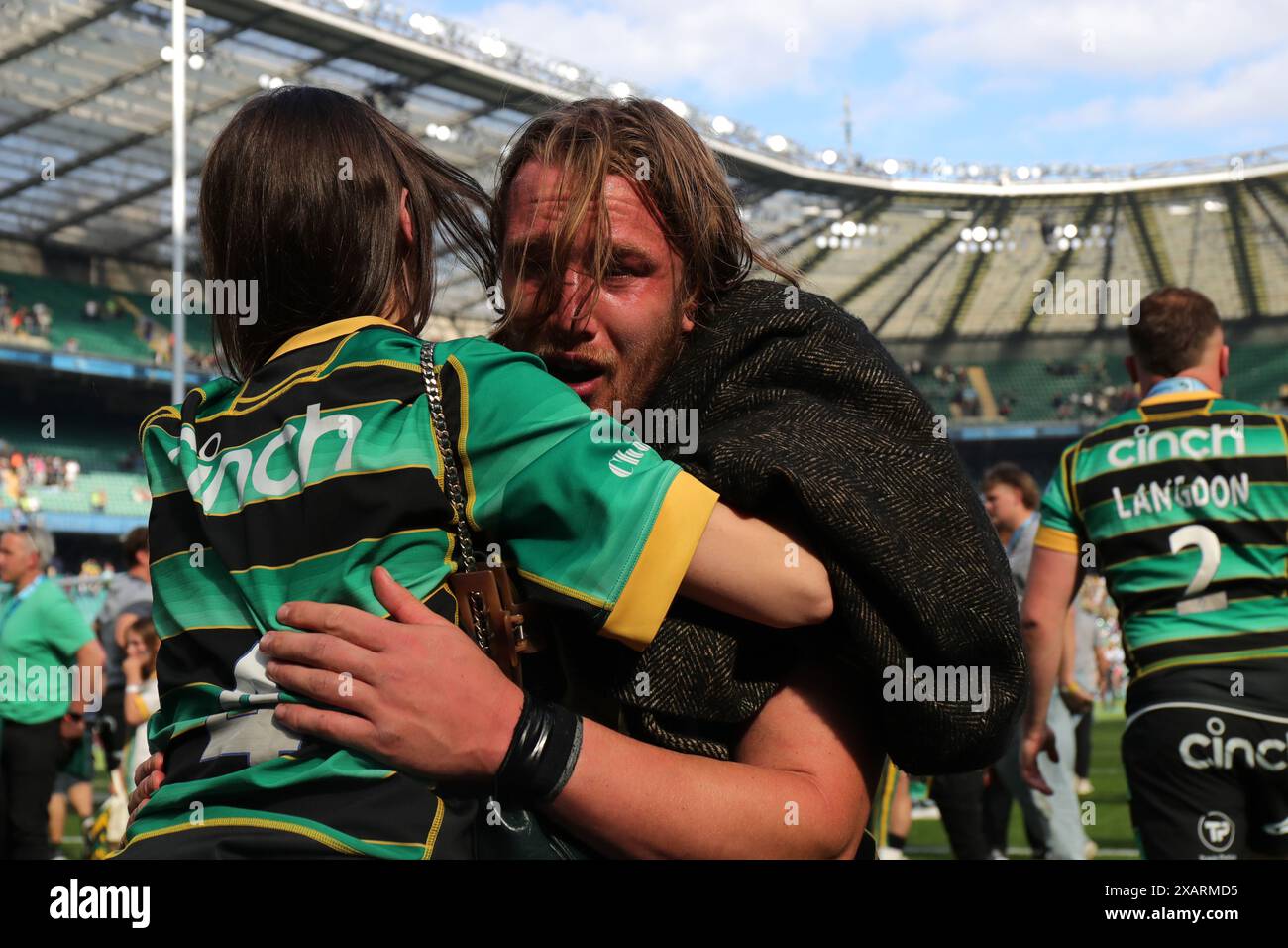 London, England. Saturday June 8, 2024. Northampton Saints' Alex Moon ...