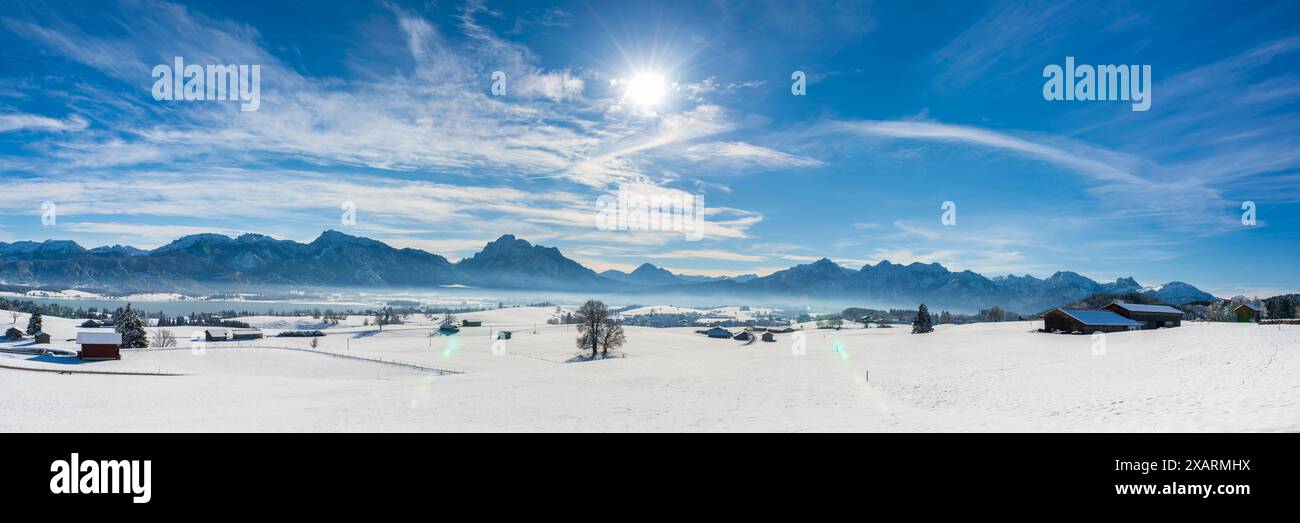Winterlandschaft im Allgäu Panorama Winter-Landschaft im Allgäu bei ...