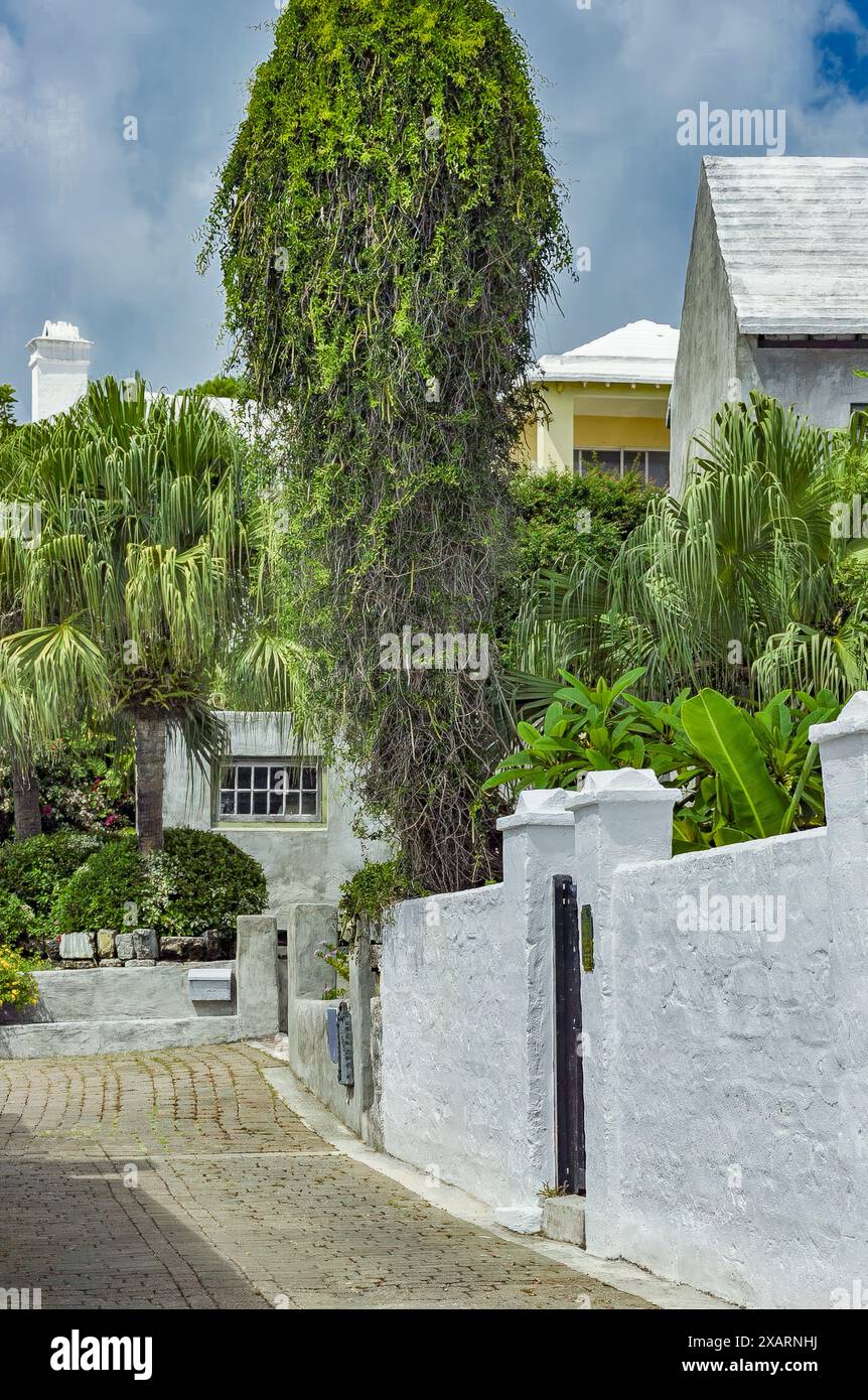 Bermuda Brick Paved Road in the Town of St. George Stock Photo - Alamy
