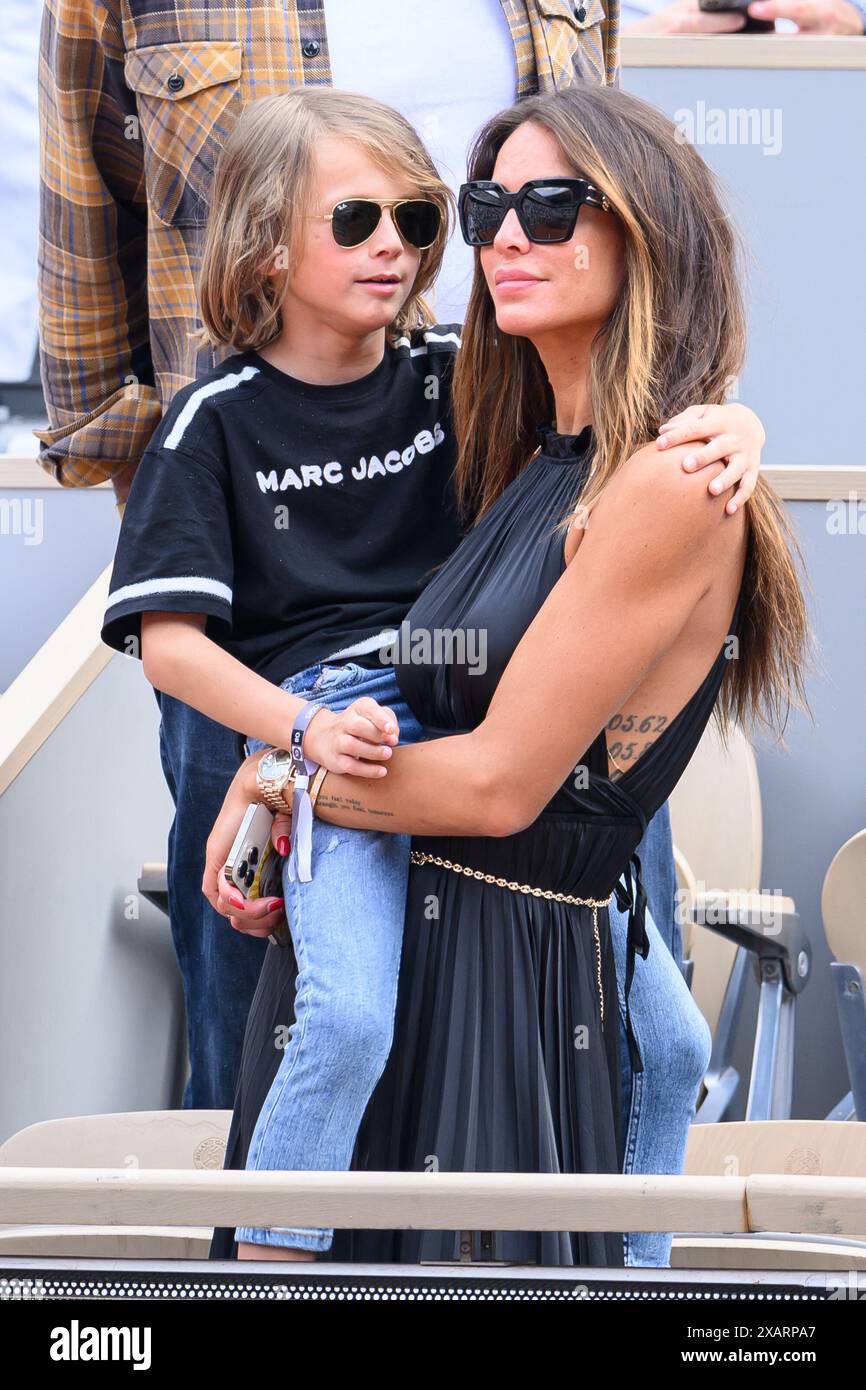 Paris, France. 08th June, 2024. Jade Foret and her son Nolan attend the ...