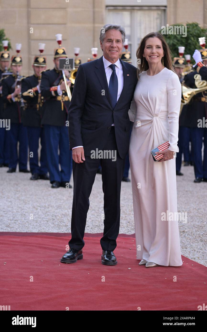 Paris, France. 08th June, 2024. Antony Blinken, US Secretary of State, and his wife Evan Ryan ...