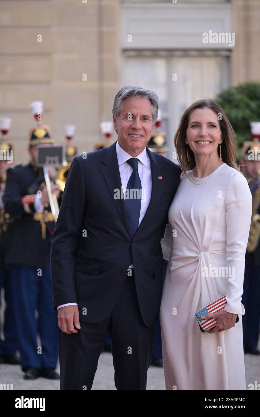 Paris, France. 08th June, 2024. Antony Blinken, US Secretary of State, and his wife Evan Ryan ...