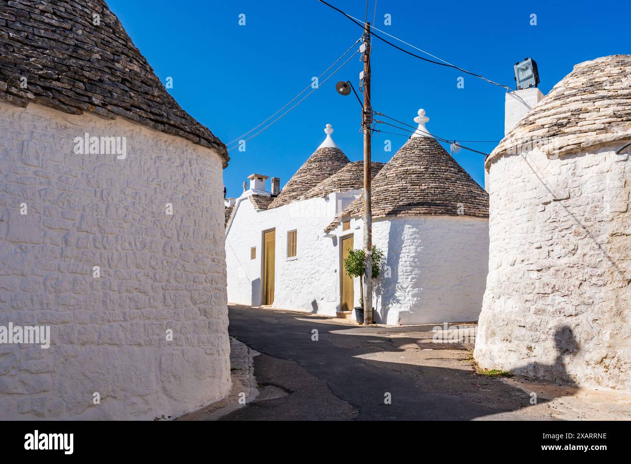 Famous traditional old dry stone trulli houses with conical roofs in ...