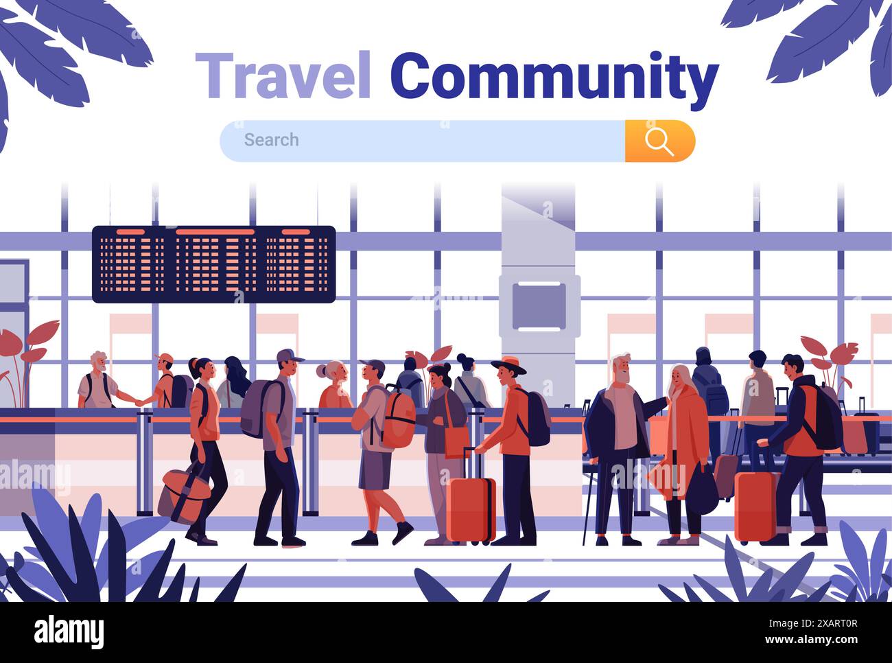 Busy airport scene Stock Vector Images - Alamy