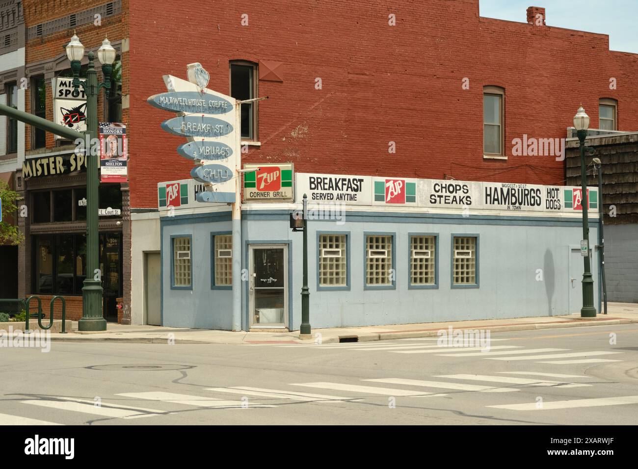The Corner Grill vintage signs in Bowling Green, Ohio Stock Photo - Alamy