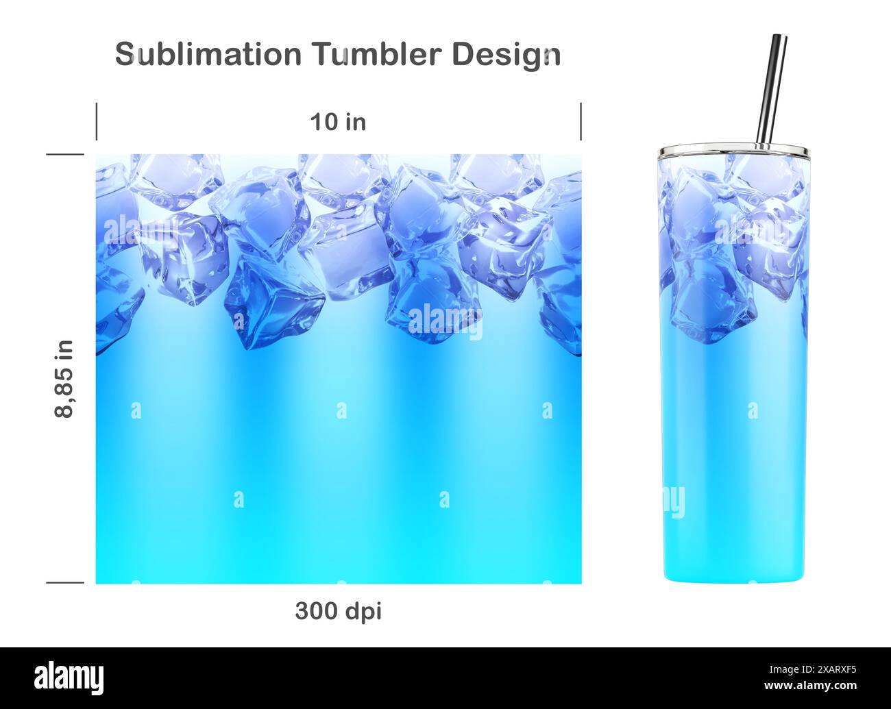 Realistic cocktail pattern with ice cubes. Seamless sublimation ...