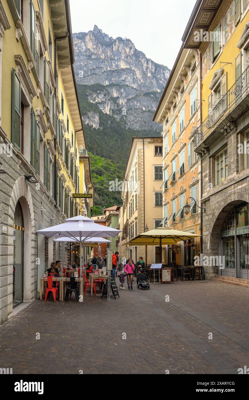 Riva del Garda, Italy - April 23, 2023: The Old Town of Riva del Garda ...