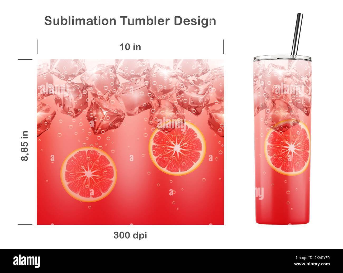 Realistic Soda drink pattern with ice cubes and red orange. Seamless ...