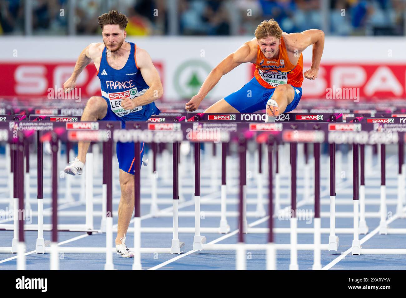 ROME, ITALY - JUNE 8: Timme Koster of Netherlands competing in the 110m Hurdles Men during Day ...