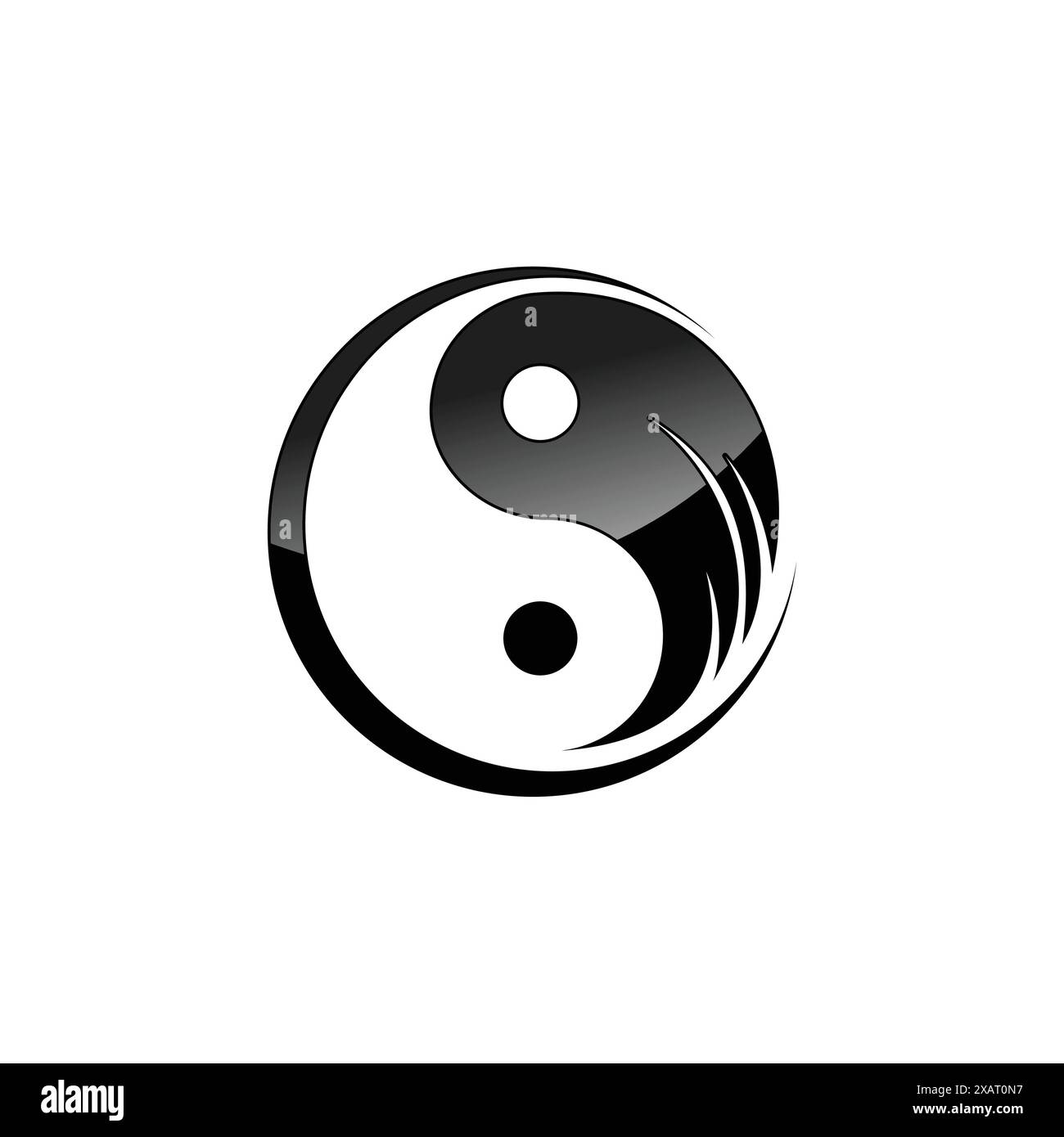 Silhouette Yin Yang icon symbol for element design. Vector illustration ...
