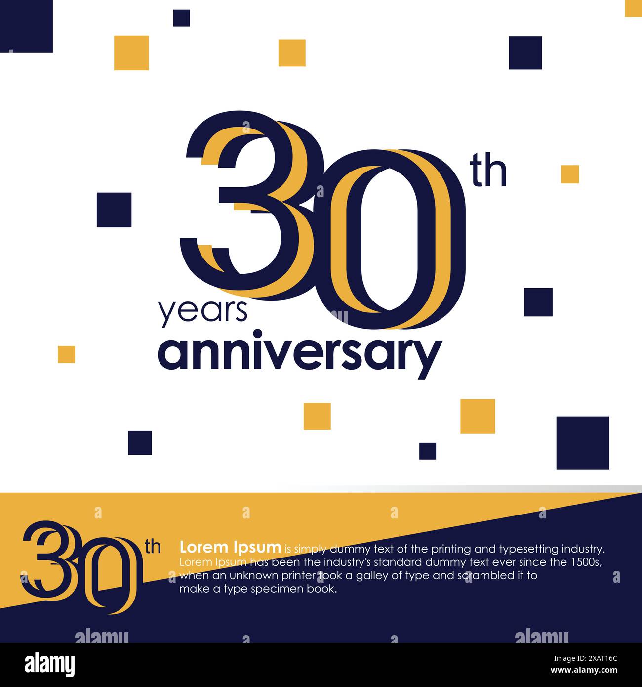 30th Anniversary logotype with blue and orange color design template ...