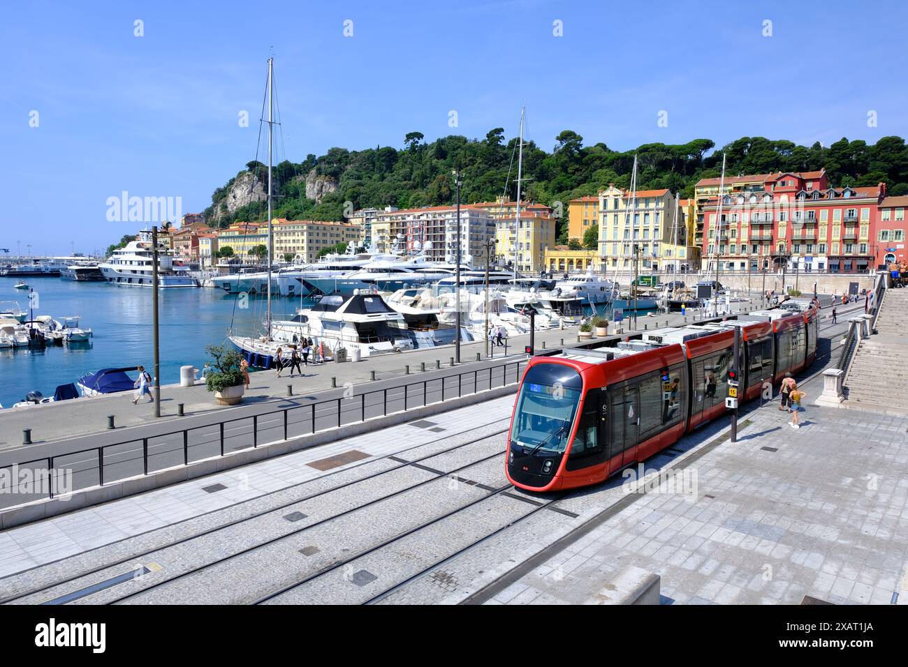 Quai Napoléon 1er, terminus of line 2 of the Nice tramway, Côte d'Azur ...