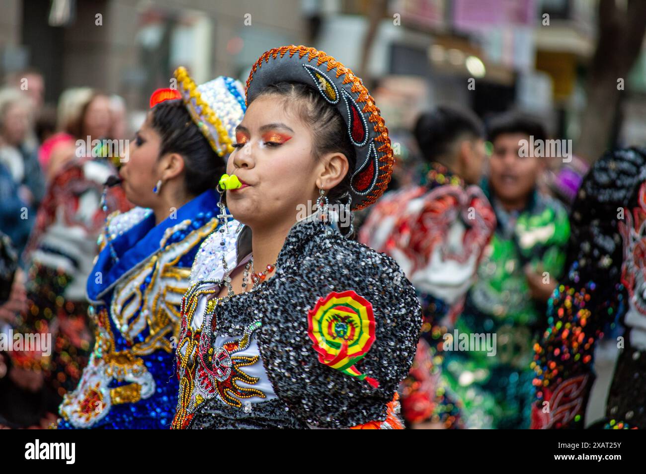 FUENGIROLA, SPAIN - MAY 1, 2024: The inaugural parade on International ...