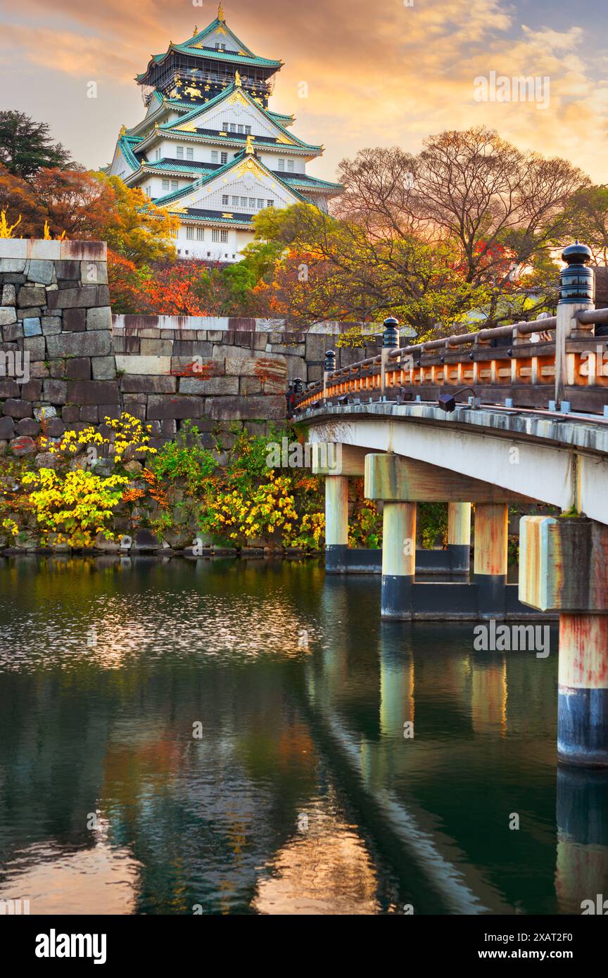 Osaka, Japan at Osaka Castle's main keep during autumn Stock Photo - Alamy