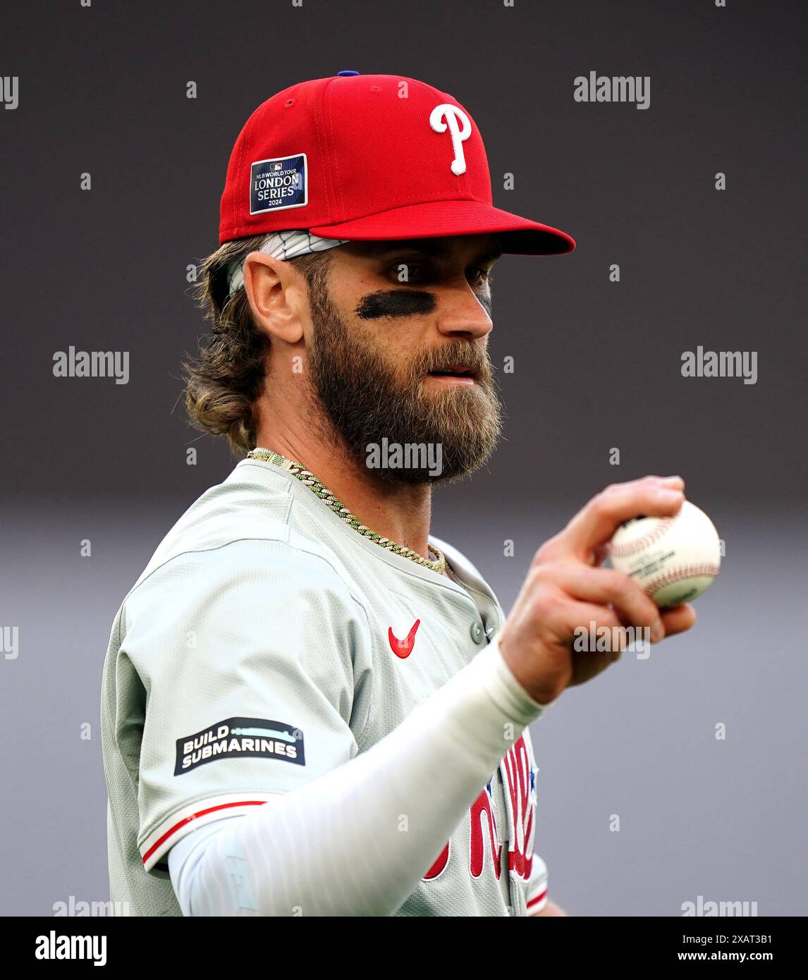 Philadelphia Phillies' Bryce Harper on day one of the MLB London Series ...