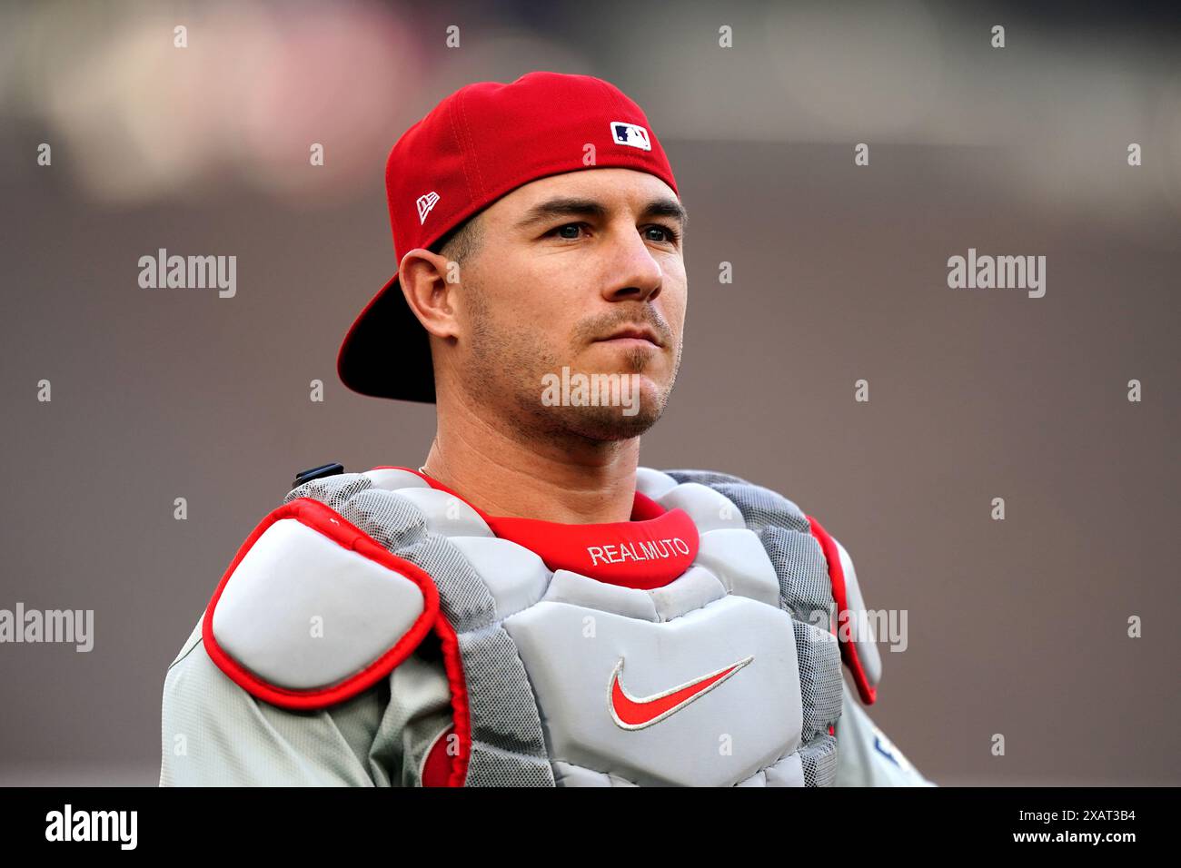 Philadelphia Phillies' J.T. Realmuto in action on day one of the MLB ...