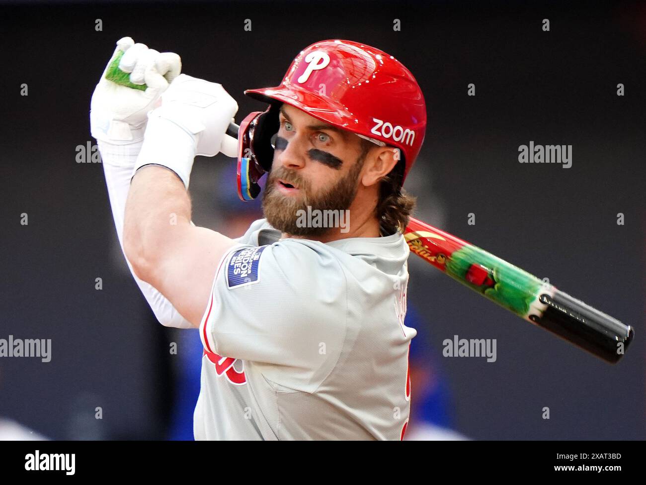 Philadelphia Phillies' Bryce Harper in action on day one of the MLB ...