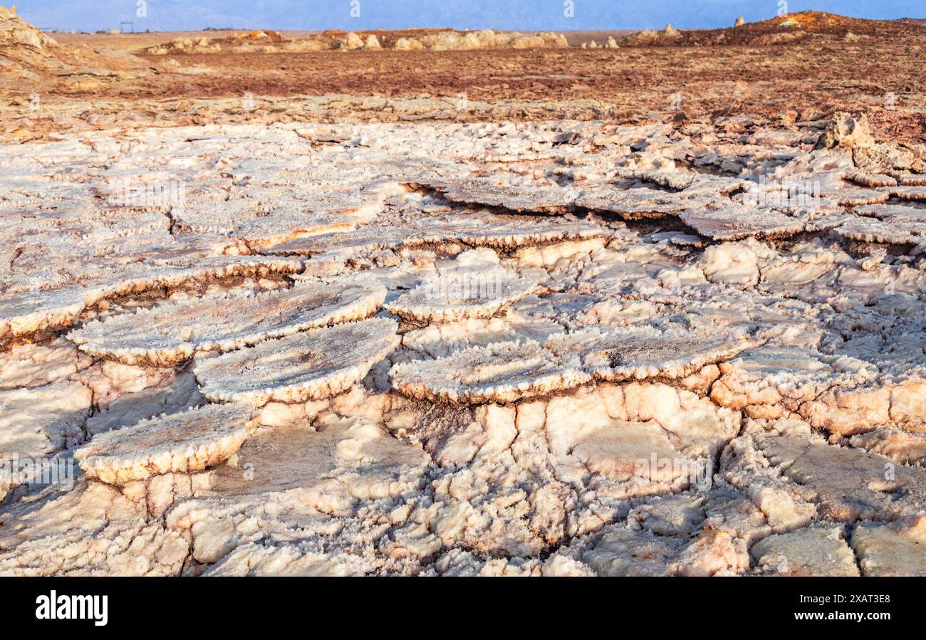 Frozen magma and mineral fields volcanic landscape, Danakil Depression ...