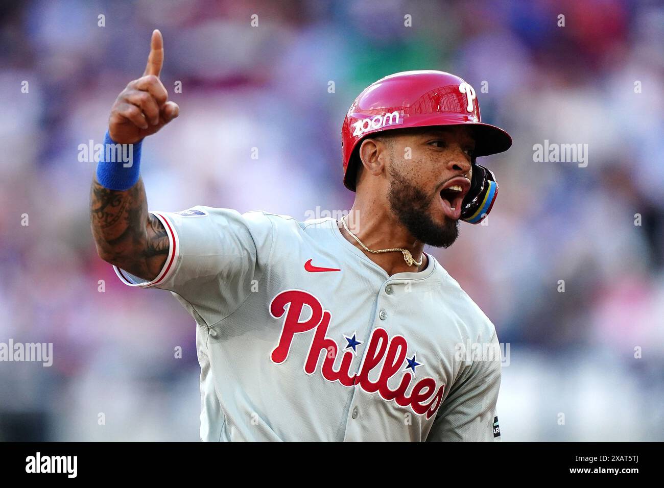 Philadelphia Phillies' Edmundo Sosa celebrates on day one of the MLB ...