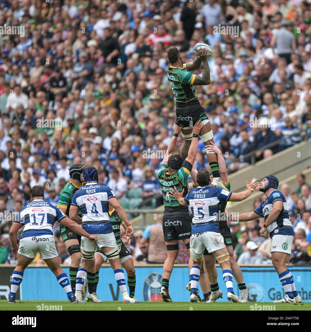 during the Gallagher Premiership Rugby Final match between Northampton ...