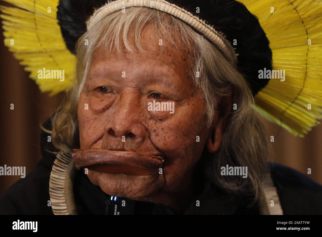Cacique Raoni Metuktire, chief indigenous leader of the Kayapo ethnic ...