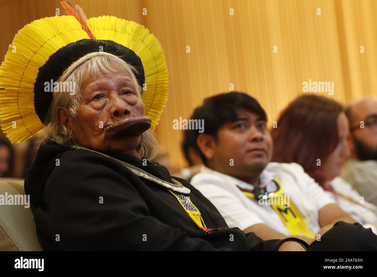 Cacique Raoni Metuktire, chief indigenous leader of the Kayapo ethnic ...