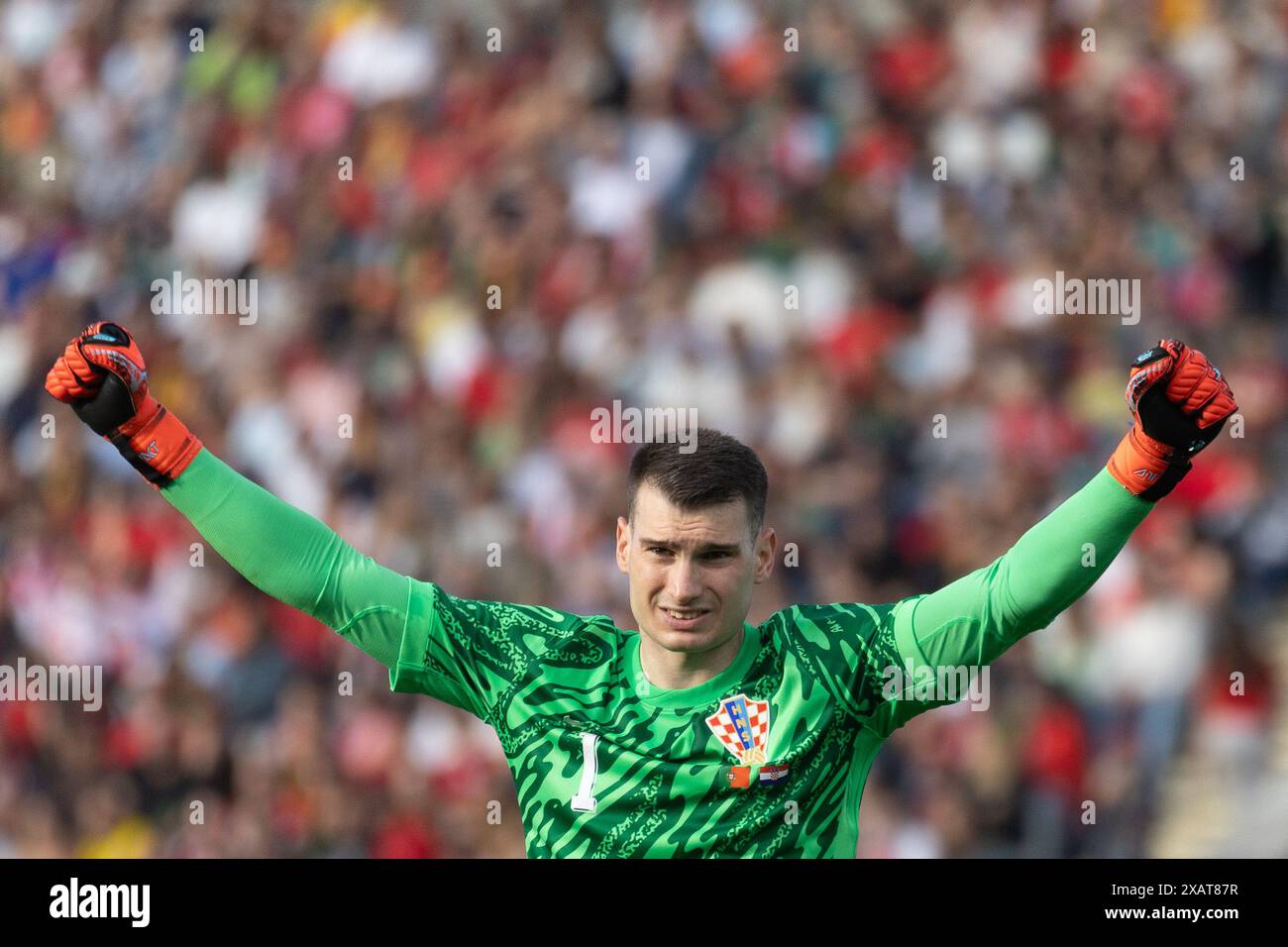 June 08, 2024. Lisbon, Portugal. Croatia's and Fenerbahce goalkeeper ...