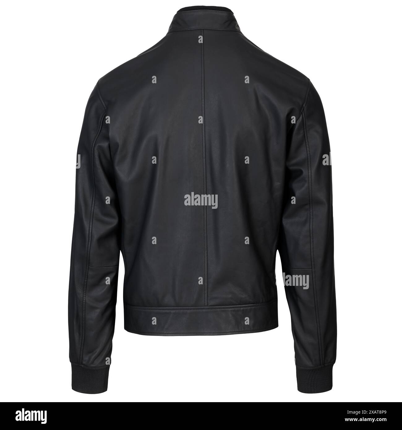 Back View of Black Leather Jacket, Isolated Stock Photo - Alamy