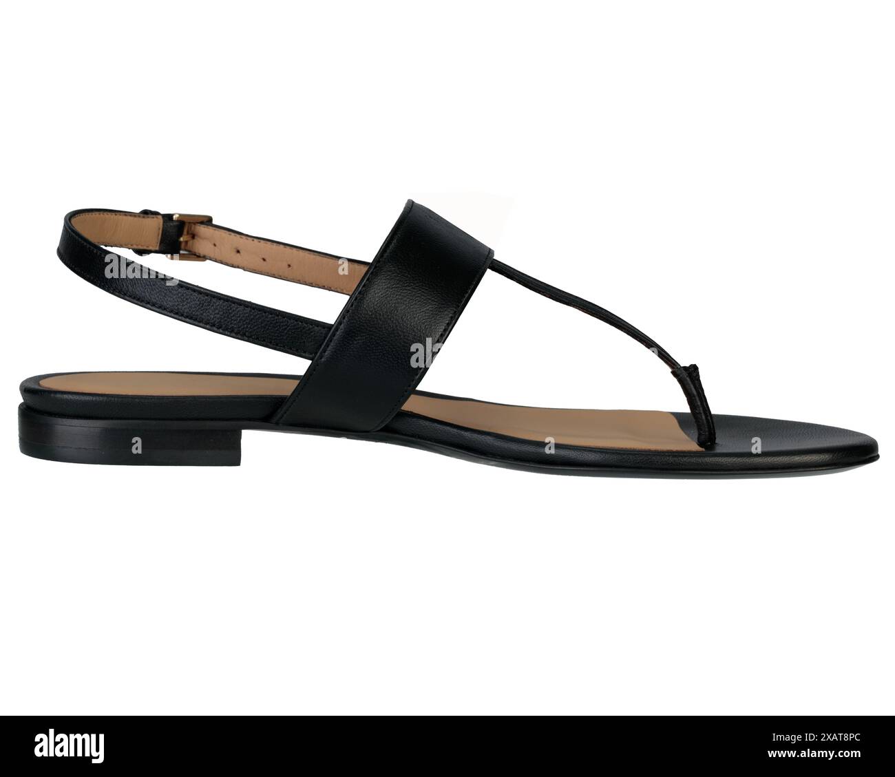 Black Flat Sandal Side View Stock Photo - Alamy