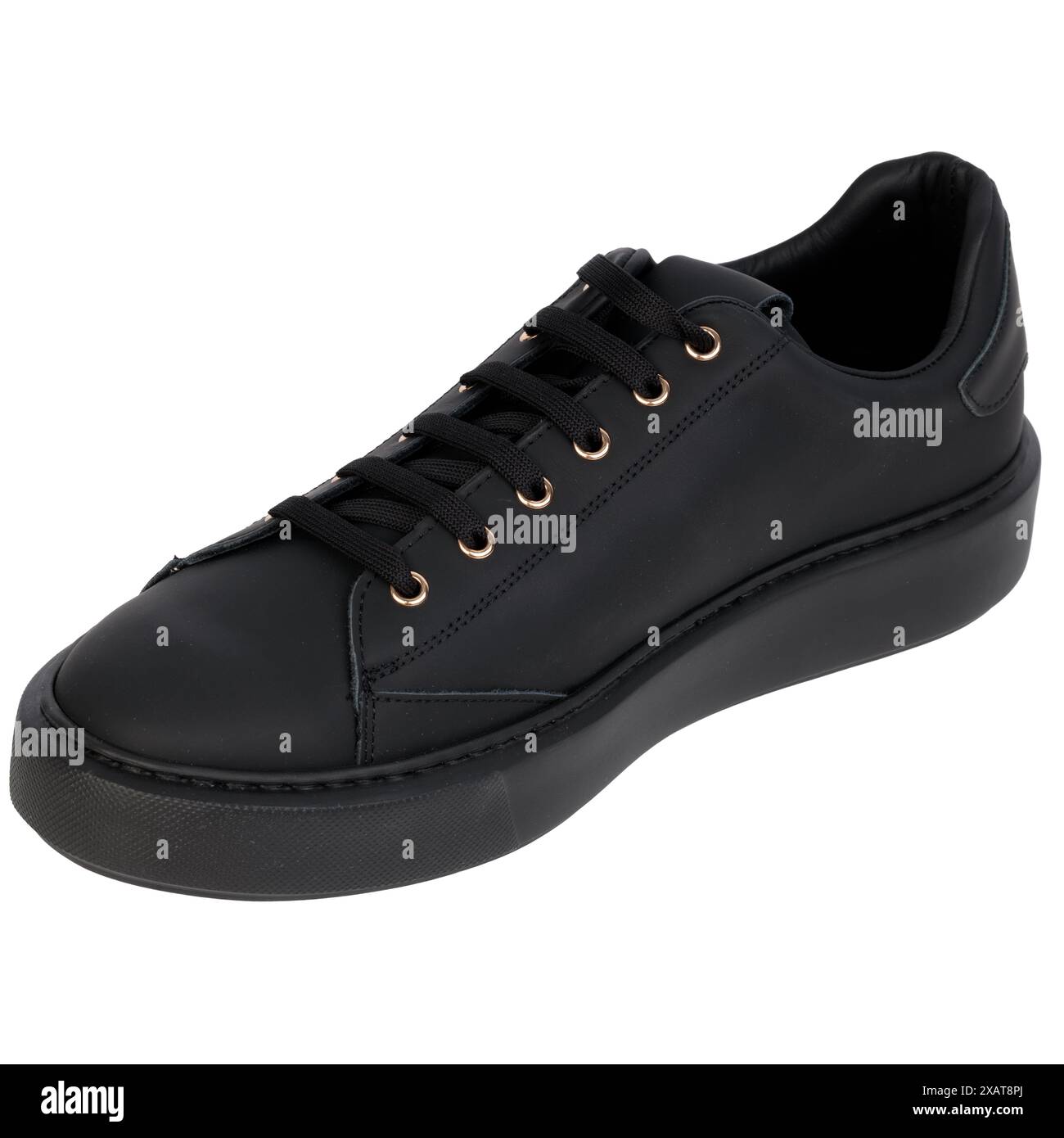 Black Casual Sneaker with Laces Stock Photo - Alamy
