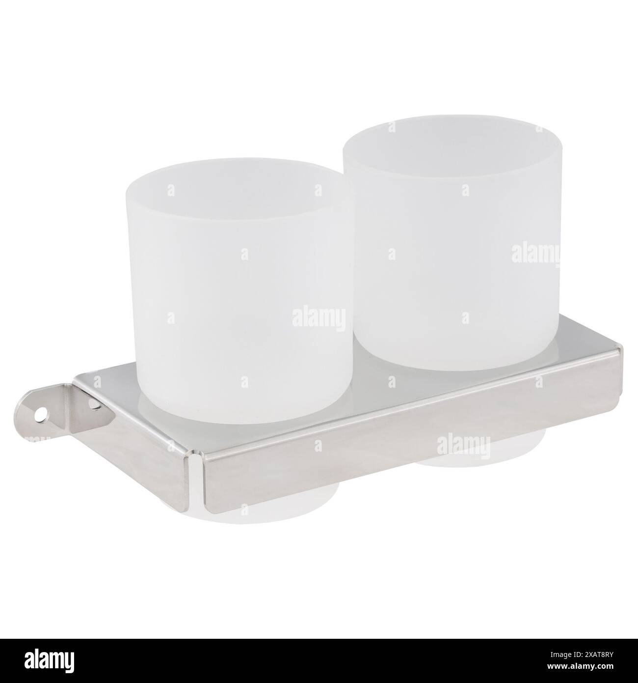 Wall-Mounted Double Containers For Toothbrushes Stock Photo - Alamy