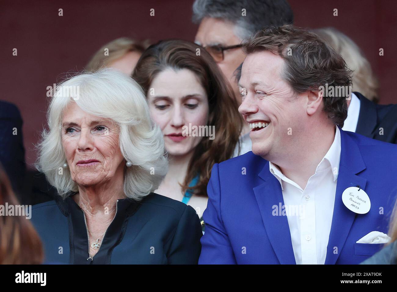 Queen Camilla and Tom Parker Bowles attending the Queen's Reading Room ...