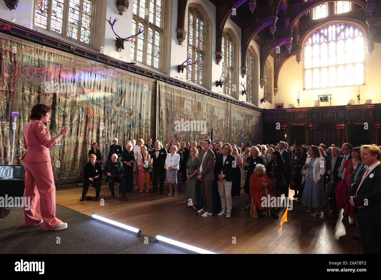Vicki Perrin, The Queen's Reading Room Literary Festival CEO, speaks during a reception with ...