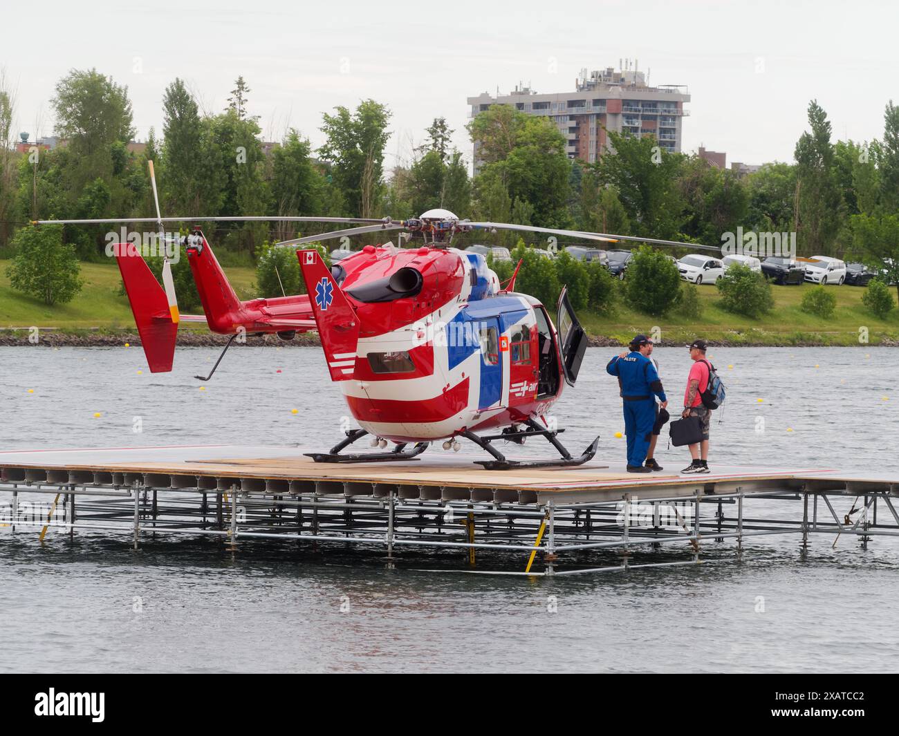 Air Medic emergency medical transportation helicopter on the helipad at ...