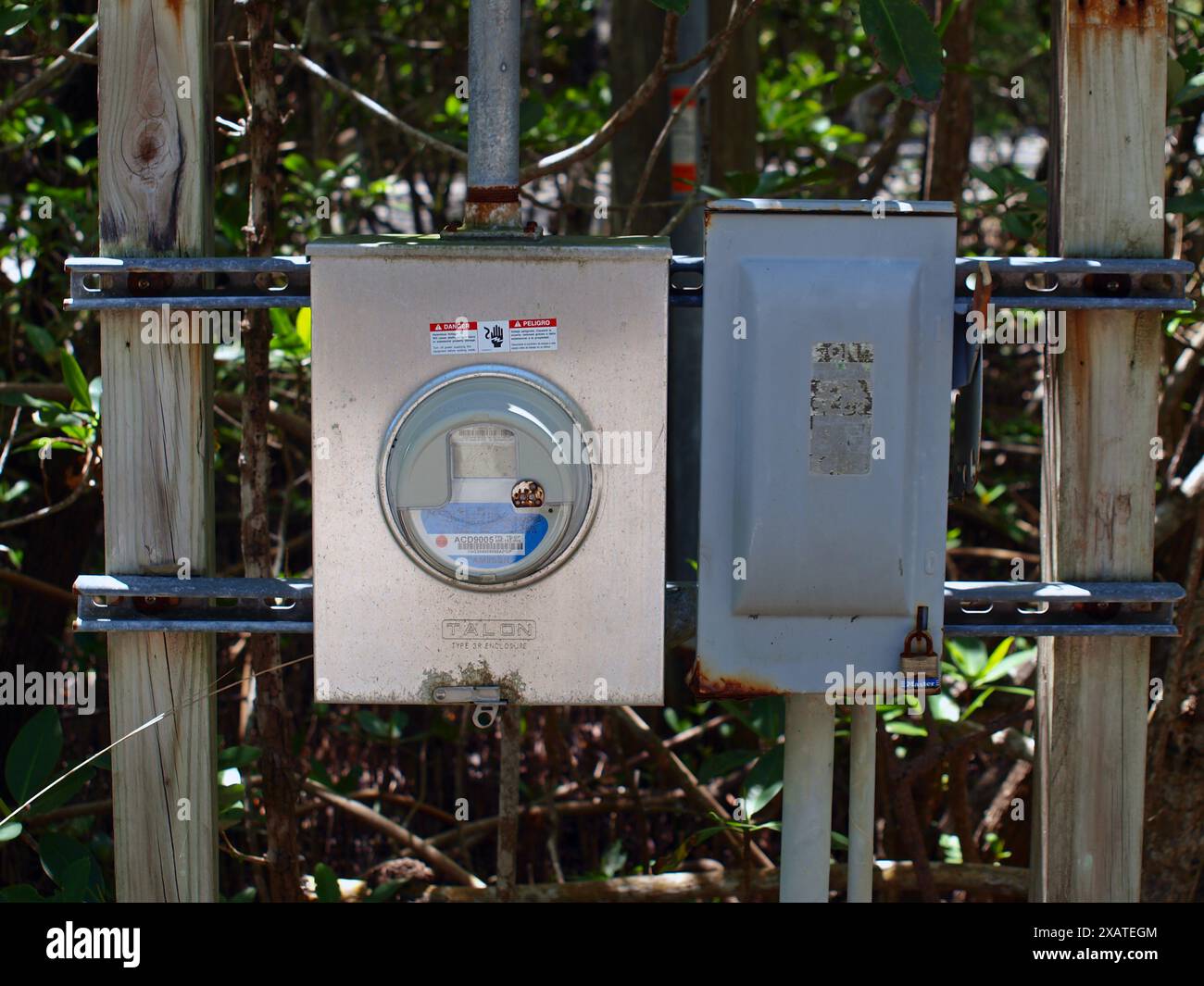 Miami, Florida, United States - April 13, 2024: Electric meter from ...