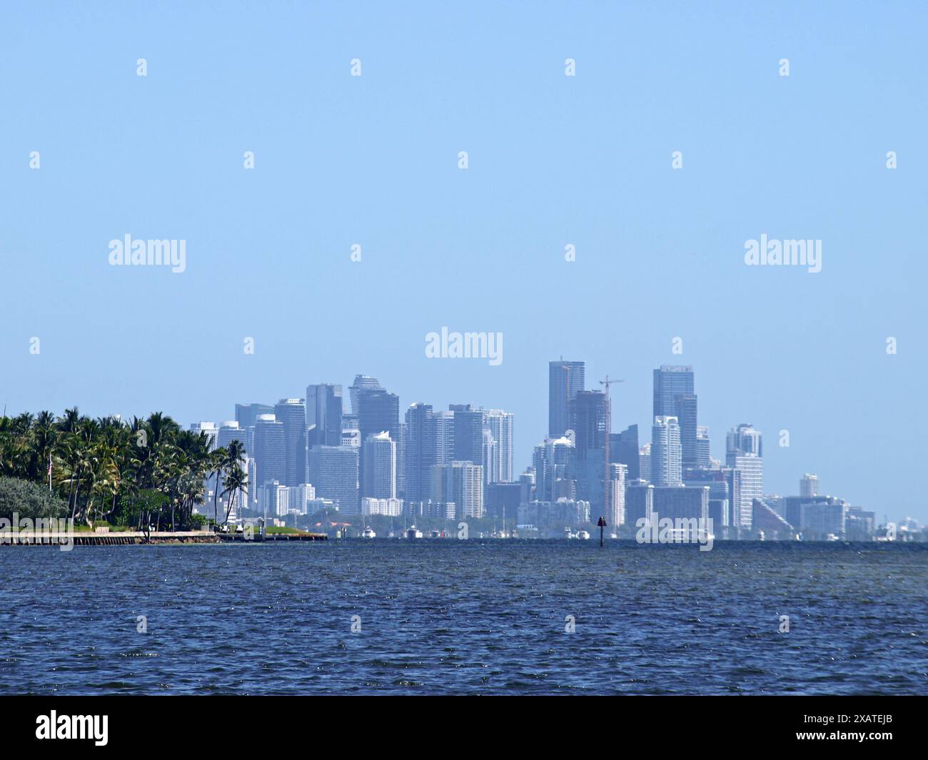Miami downtown buildings seen from Matheson Hammock Park Stock Photo ...