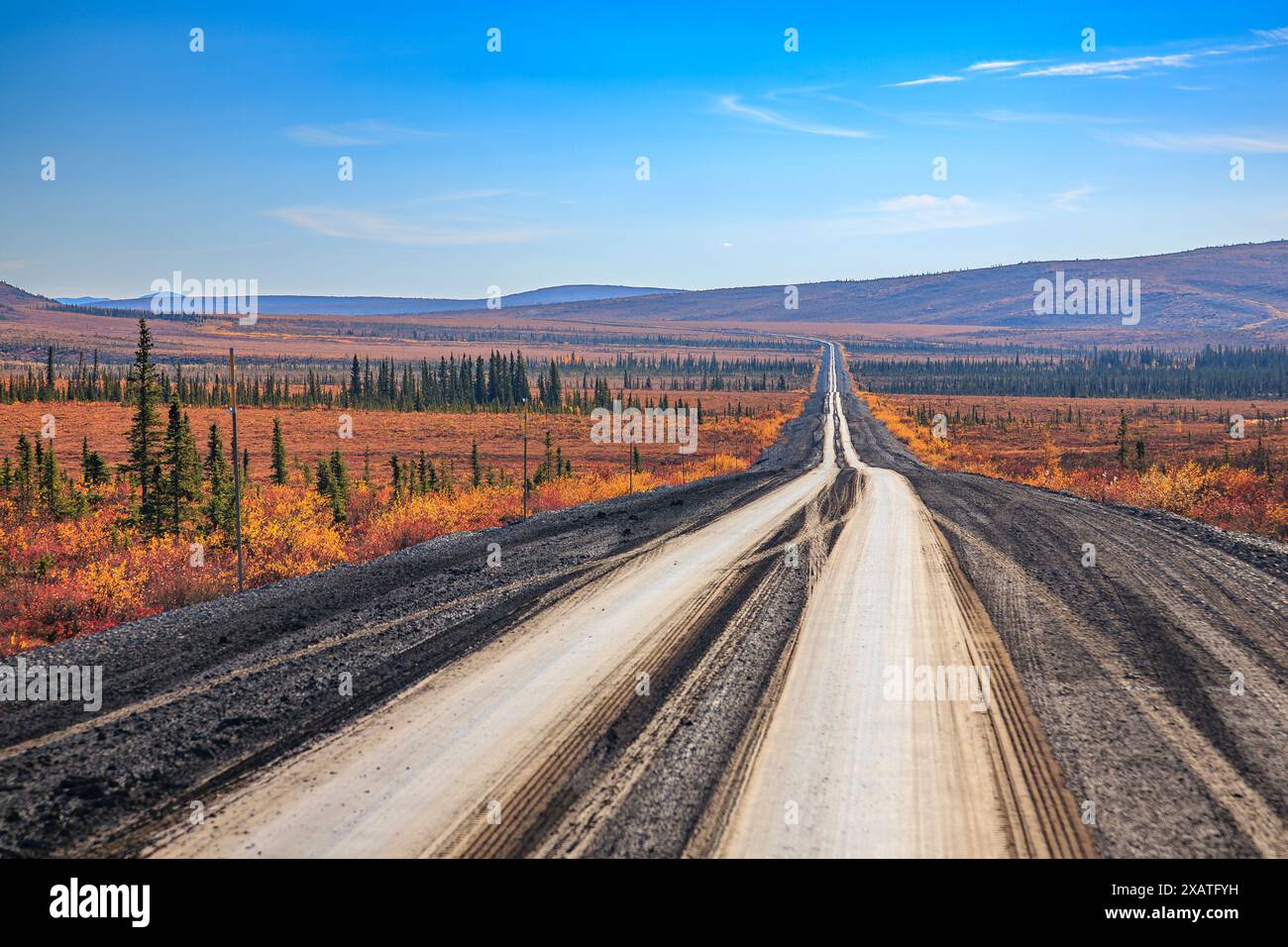 Looking south on a section of the Dempster Highway near the Northwest ...
