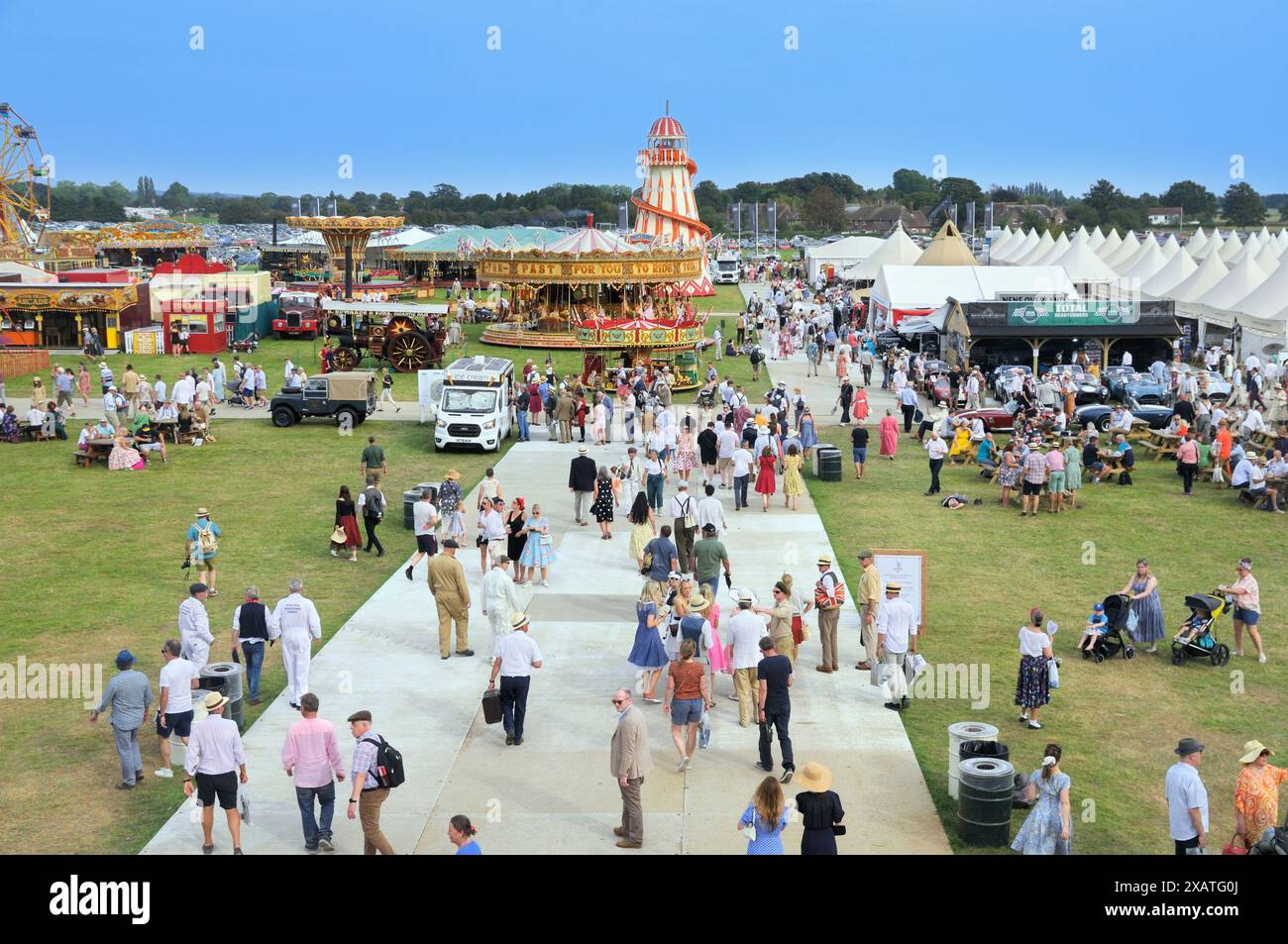 An elevated view of the 'Over the Road' section at Goodwood Revival ...