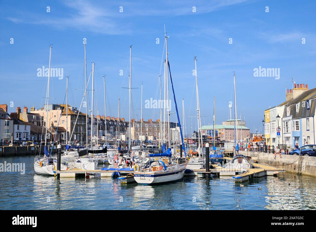 Boats in Weymouth Harbour (Weymouth Old Harbour) on a sunny day in ...